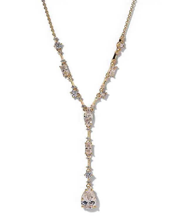 Nadri Everleigh Cubic Zirconia Lariat Necklace - Gold