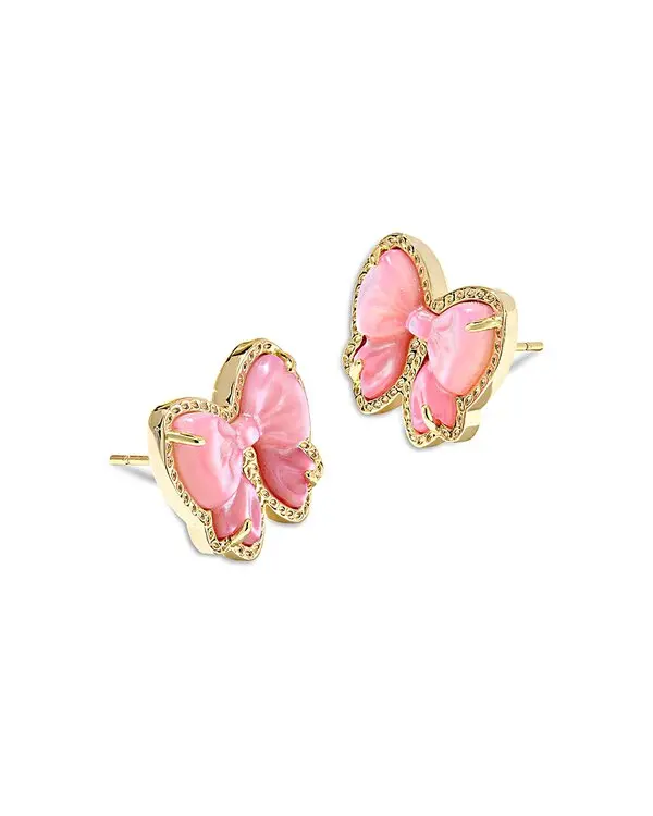 Kendra Scott Haley Bow Stud Earrings - Gold/pink