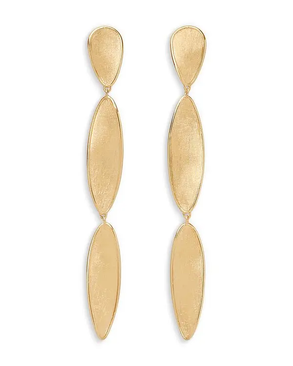 Marco Bicego 18k Yellow Lunaria Twist Triple Drop Earrings - Gold