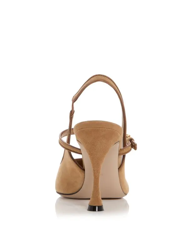 Dolce & Gabbana Suede And Leather Slingbacks - Beige/camel