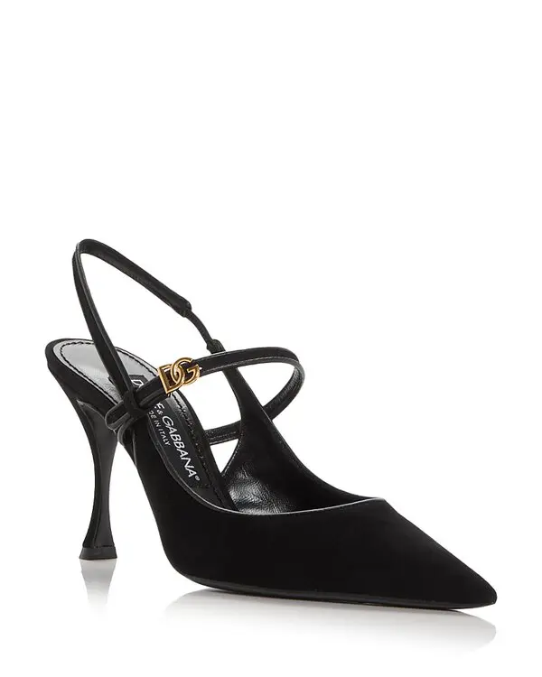Dolce & Gabbana Suede And Leather Slingbacks