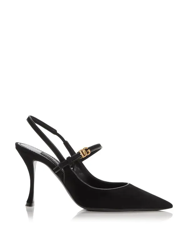 Dolce & Gabbana Suede And Leather Slingbacks