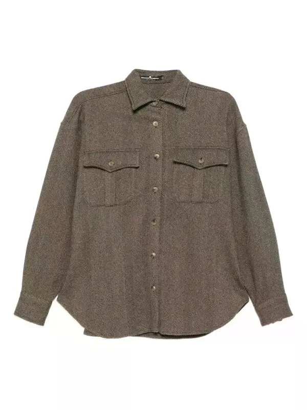 Ermanno Scervino Herringbone-pattern Flap-pocket Shirt