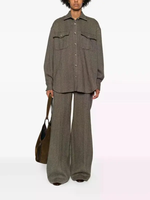 Ermanno Scervino Herringbone-pattern Flap-pocket Shirt