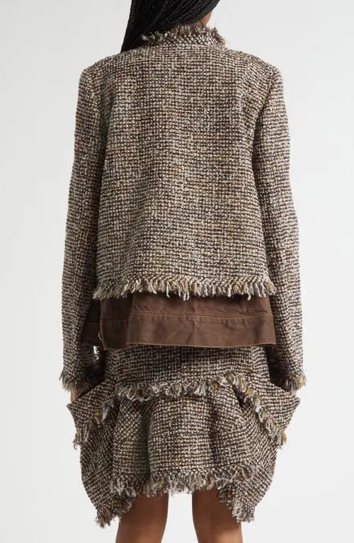 Sacai Tweed And Denim Layered Jacket