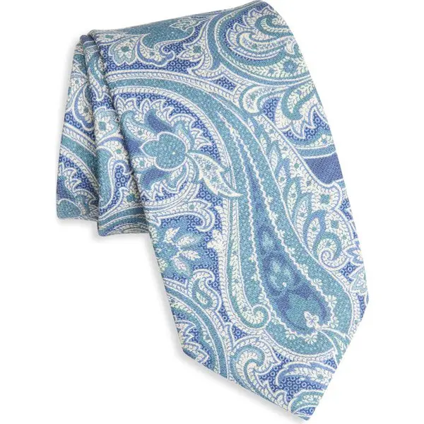 David Donahue Paisley Silk Tie - Petrol