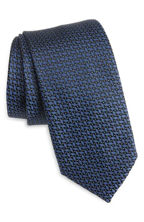 Nordstrom Walden Geo Jacquard Silk Neck Tie - Navy