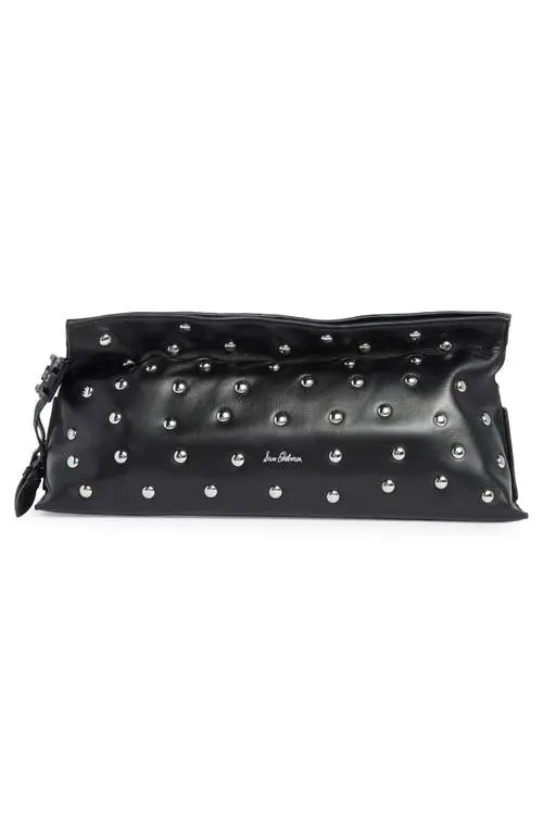 Sam Edelman Poppy Oversized Studded Leather Clutch - Black