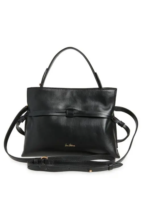 Sam Edelman Small Poppy Drawstring Leather Crossbody Bag - Black