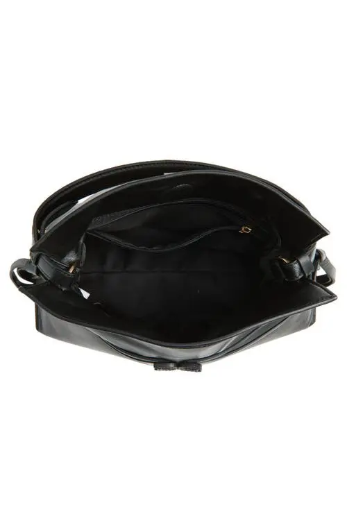Sam Edelman Small Poppy Drawstring Leather Crossbody Bag - Black
