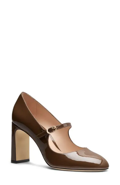 STUART WEITZMAN Babette Mary Jane 85 Pump - Walnut