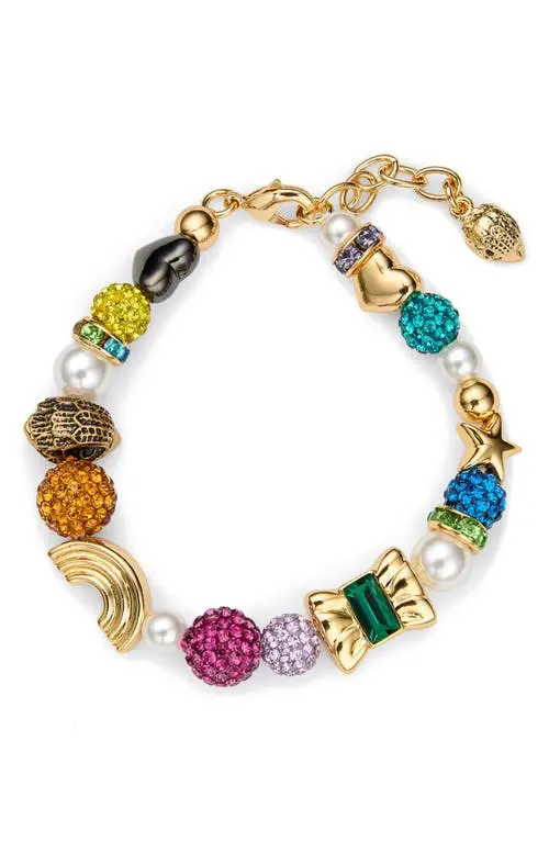 Kurt Geiger Mixed Bead Charm Bracelet - Gold/multi