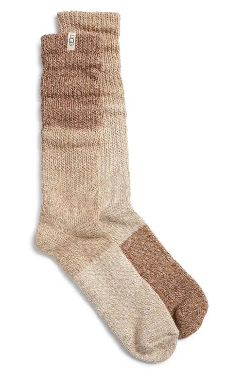 UGG Jakoby Slouchy Cotton Blend Crew Socks - Chestnut Multi