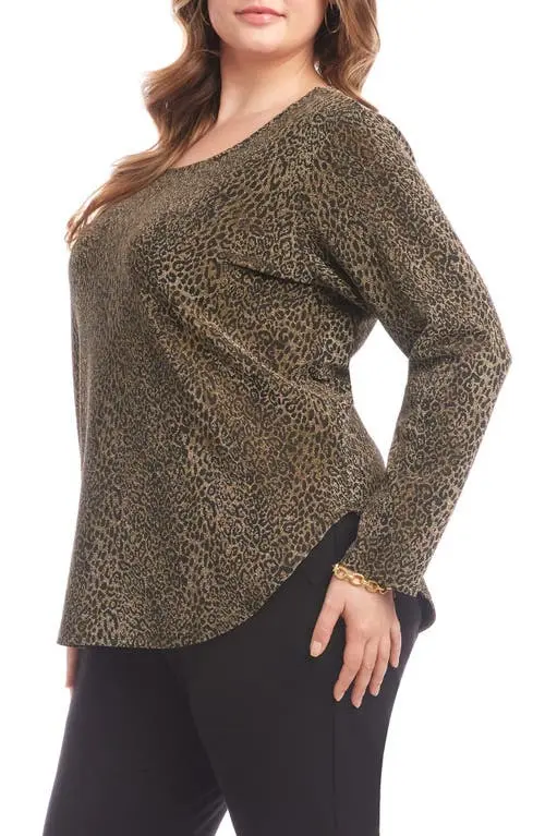 Karen Kane Metallic Print Knit Top