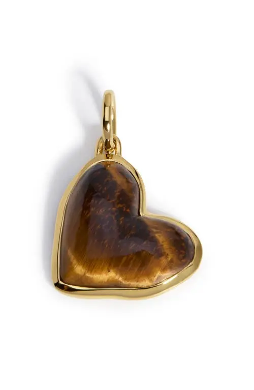 Monica Vinader Tiger's Eye Heart Pendant - 18k Gold Vermeil/tigers Eye