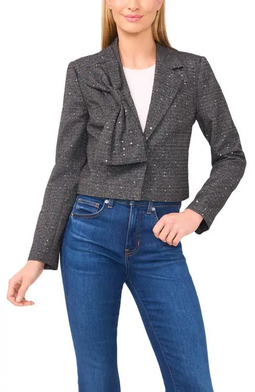 CECE DUPRAZ Tweed Crop Blazer With Bow