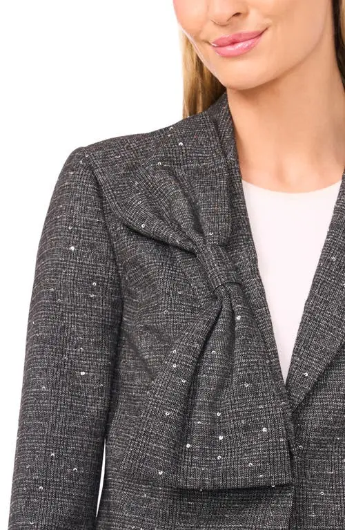 CECE DUPRAZ Tweed Crop Blazer With Bow