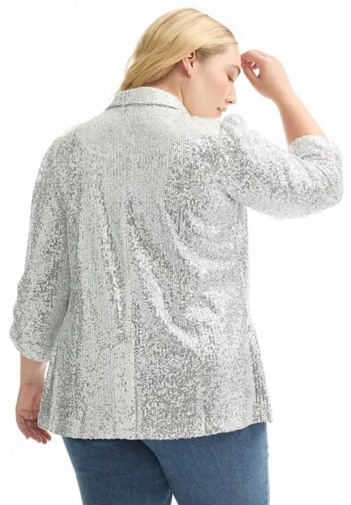 JUNE + VIE Embellished Sequin Blazer