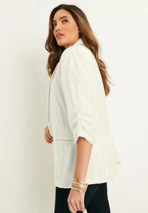JUNE + VIE Embellished Sequin Blazer