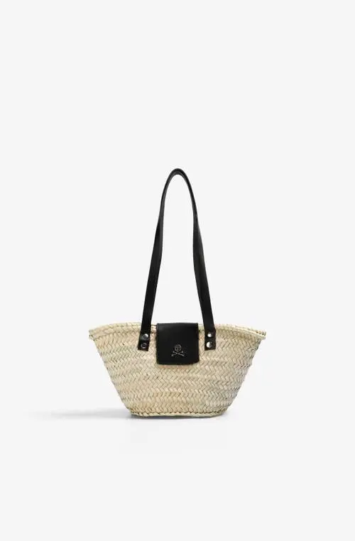 SCALPERS Mini Lola Raffia Bag - Black