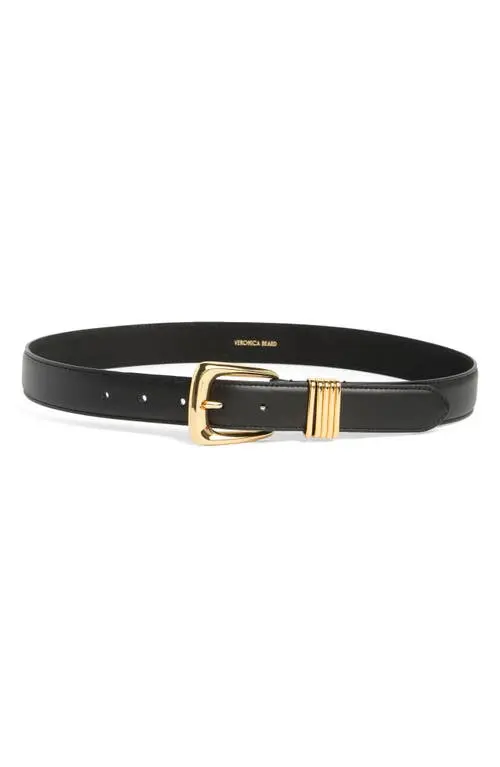 Veronica Beard Arch Leather Belt - Black/gold
