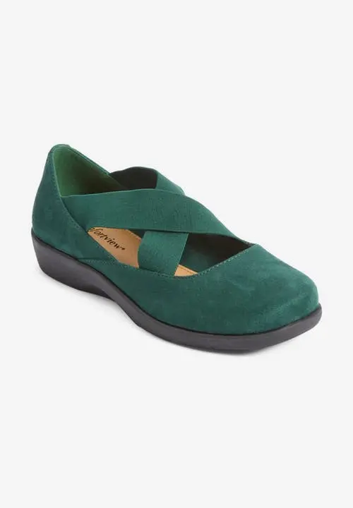 COMFORTVIEW The Stacia Mary Jane Flat - Emerald