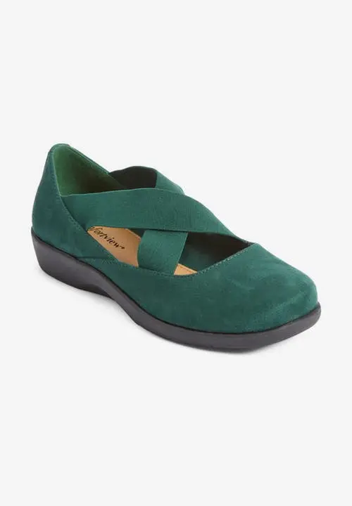 COMFORTVIEW The Stacia Mary Jane Flat - Emerald