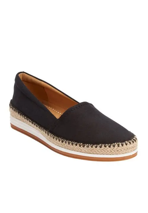 COMFORTVIEW Spencer Floral Slip-on Flat - Black