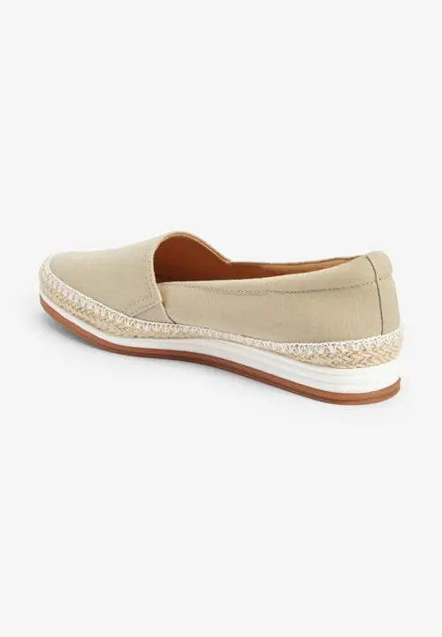 COMFORTVIEW Spencer Floral Slip-on Flat - New Khaki