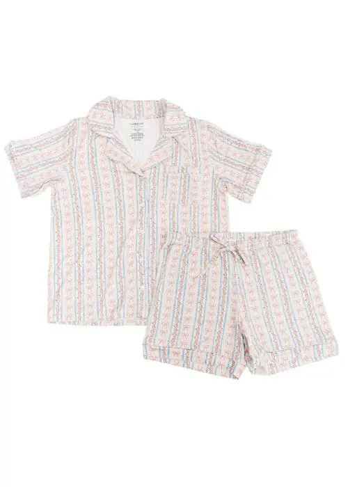 CHARLIE LOU BABY® Notch Collar Pajama Set - Pink