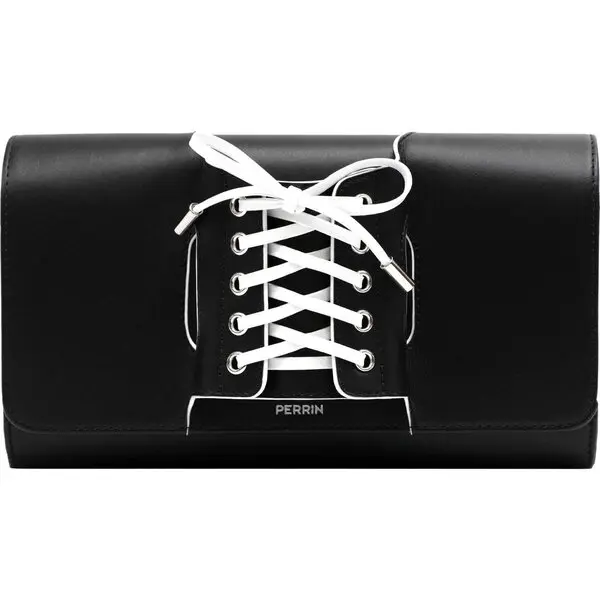 Perrin Le Corsette Classic Clutch - Black/white