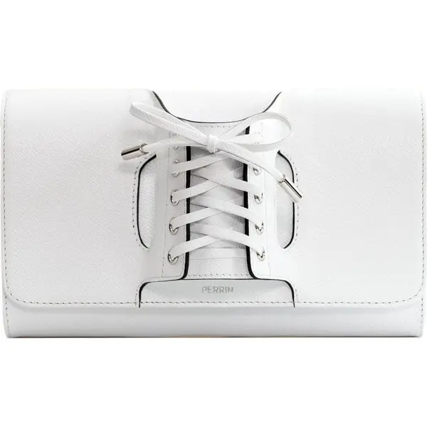 Perrin Corsette Clutch - White/black