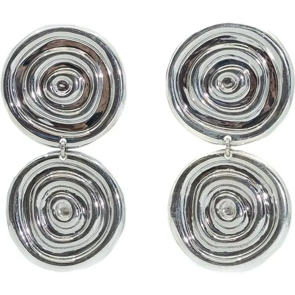 Fry Powers Sun Powers Saucer Drop Earrings - Silver