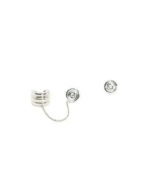 Fry Powers Ear Chain Stud Earrings - Silver