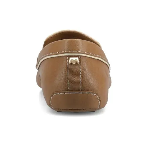 BIRDIES The Vesper Driver Loafers - Cappuccino Leather Raffia