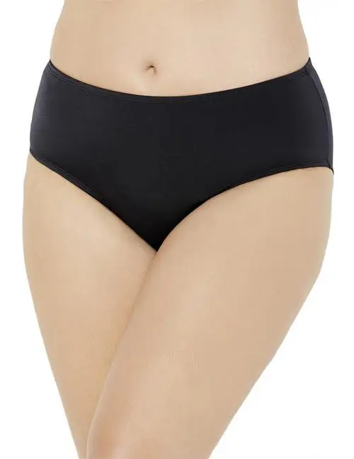SWIMSUITS FOR ALL Mid-rise Full Coverage Swim Brief - Black