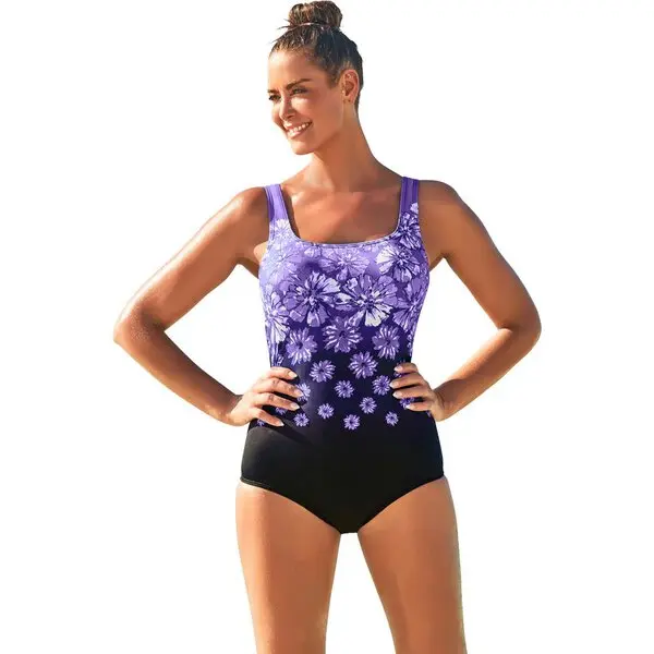 SWIMSUITS FOR ALL Chlorine Resistant Tank One Piece Swimsuit - Bright Purple