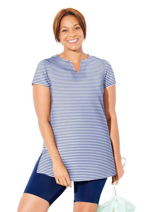 SWIMSUITS FOR ALL Swim Tunic - Deep Sea Stripe
