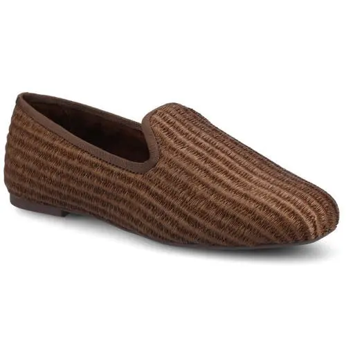 BIRDIES The Starling Raffia Loafer - Mahogany Raffia