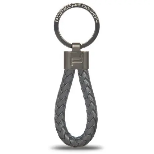 Porsche Design Key Ring With Braided Leather Strap - Anthracite