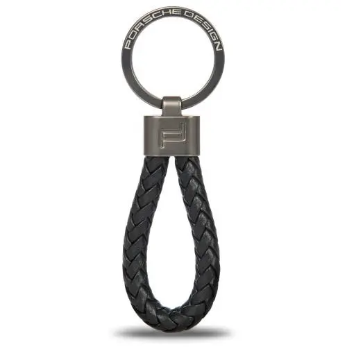 Porsche Design Key Ring With Braided Leather Strap - Black