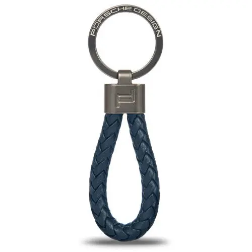 Porsche Design Key Ring With Braided Leather Strap - Dark Blue