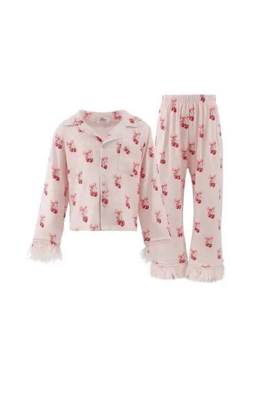 LOLA + THE BOYS Cherry Bows Feather Set