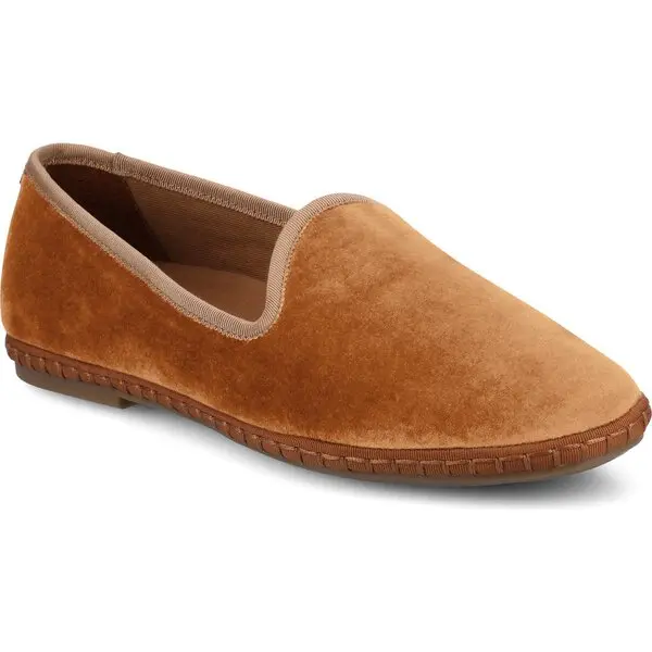 BIRDIES The Heron Velvet Loafers - Heron Tan Velvet