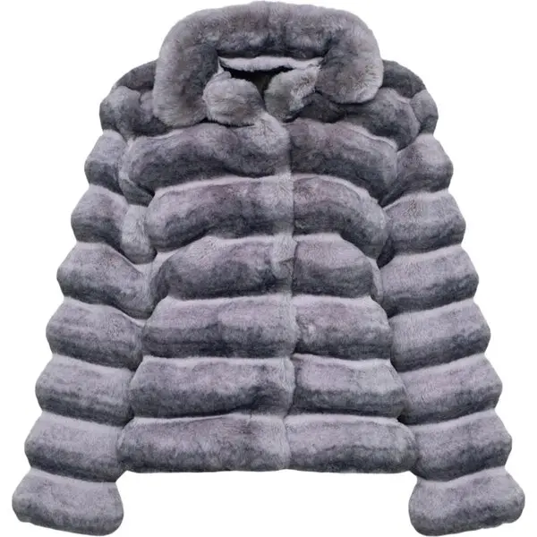 LYLA GRANT Fur-free Chinchilla Jacket - Gray Chinch