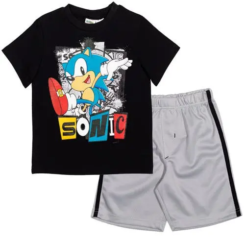SEGA T-shirt & Mesh Shorts Set - Black/gray