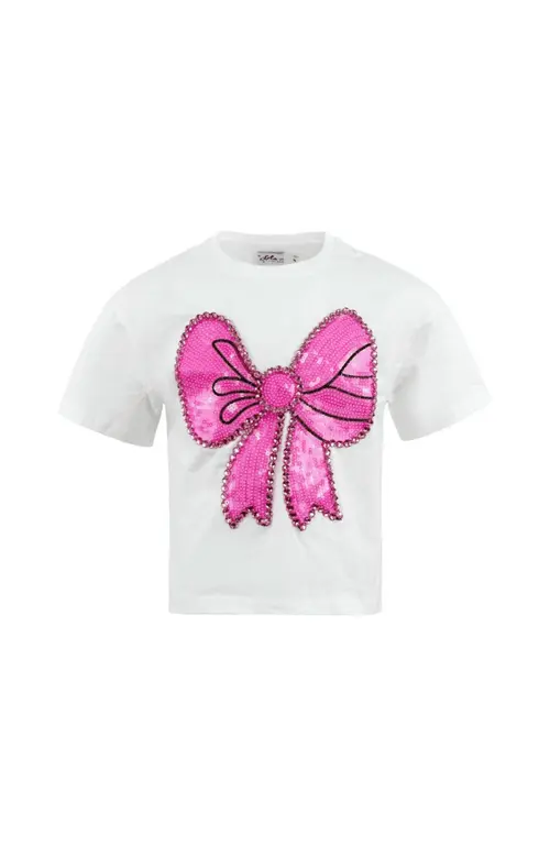 LOLA + THE BOYS Bow Detail T-shirt - White