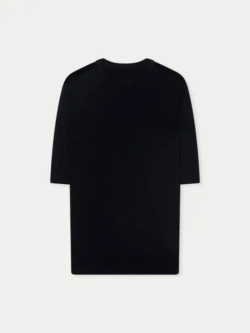 Gobi Cashmere Silk Blend Crew Neck T-shirt - Blue Graphite