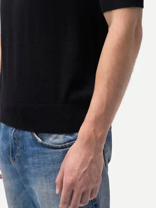 Gobi Cashmere Silk Blend Crew Neck T-shirt - Blue Graphite