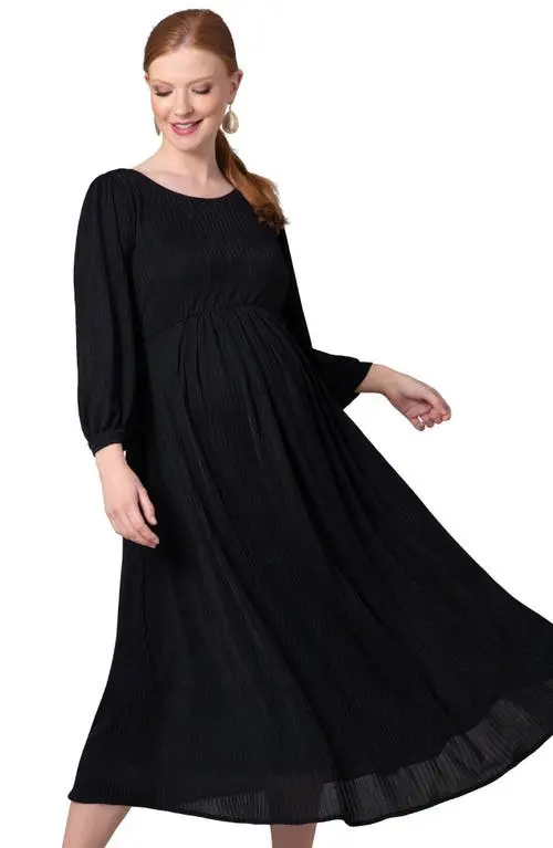 TIFFANY ROSE MATERNITY Isla Ribbed Jersey Midi Dress - Black